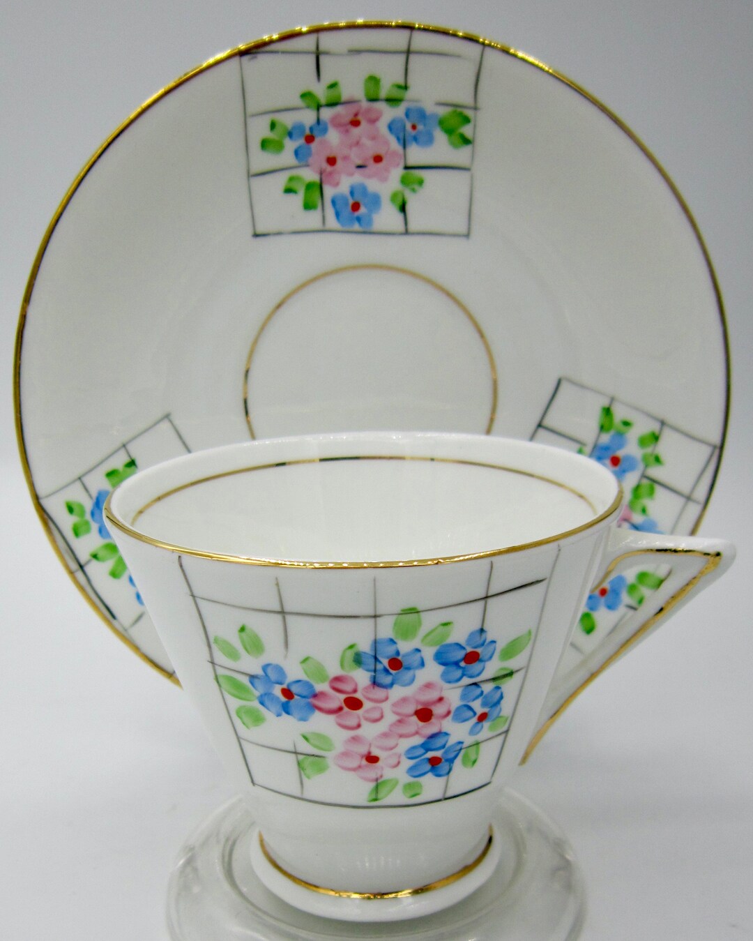 Phoenix China Tea Cup and Saucer (7126) Pink and Blue Flowers - Thomas ...