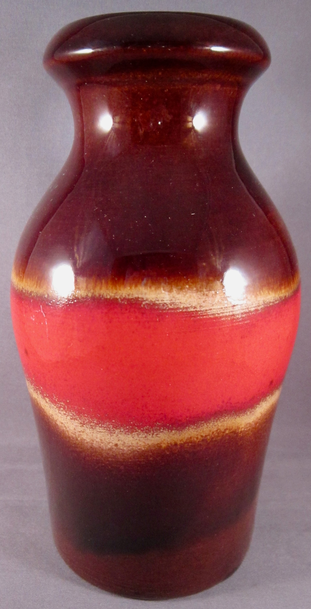 Scheurich Keramik Fabiola Brown and Red Vase (523-18) - 7.25 In. - West ...