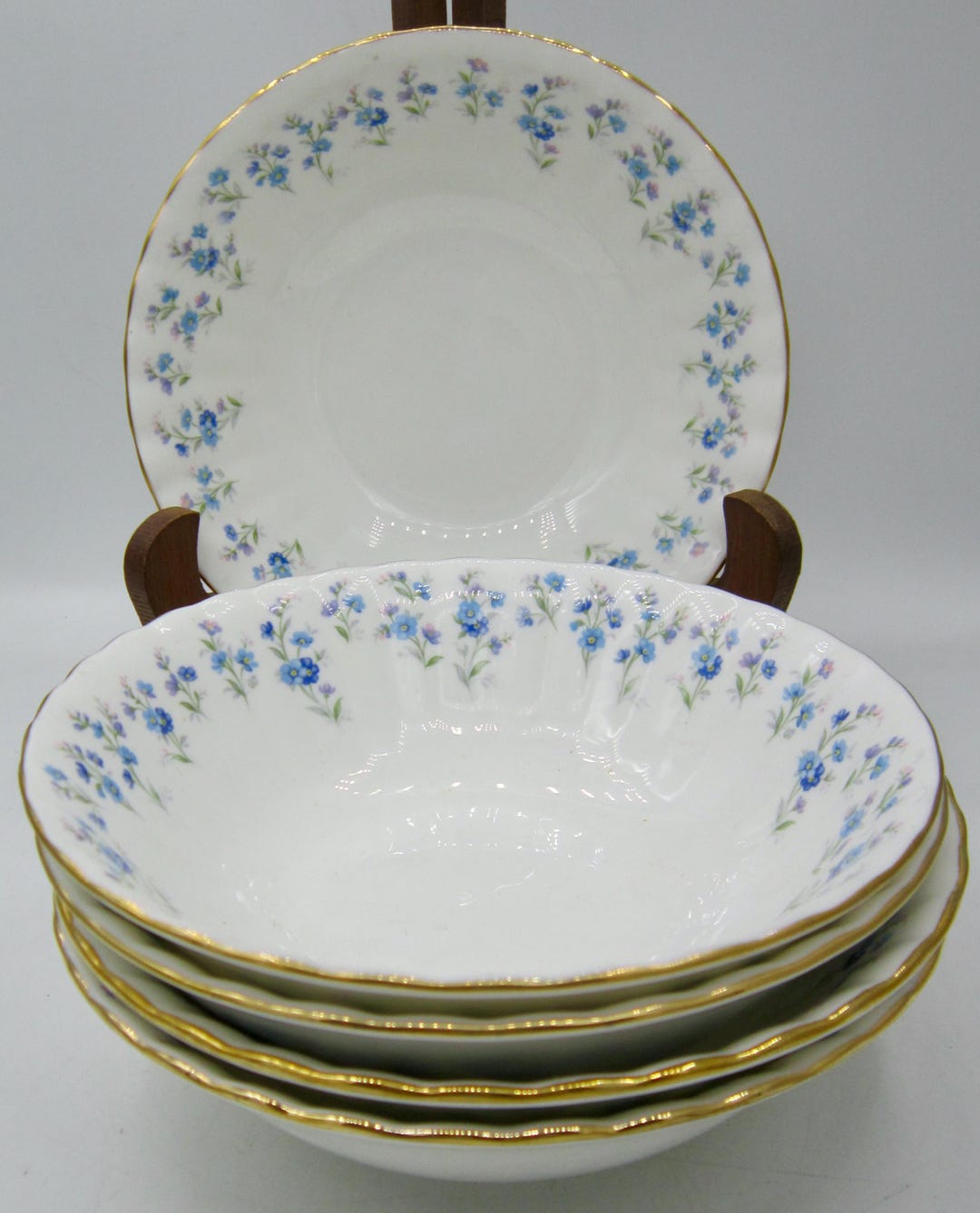 Royal Albert Memory Lane Bone China Cereal Bowls (6.25 In.) - Blue ...