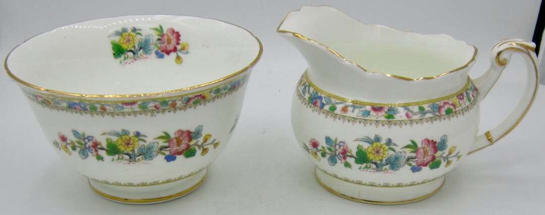 Foley Ming Rose Bone China Creamer and Open Sugar Bowl - England - Etsy