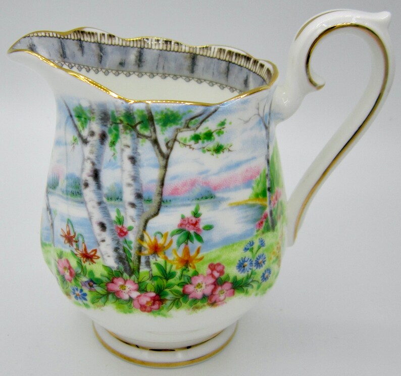 Royal Albert Silver Birch Bone China Mini Creamer Vintage - Etsy