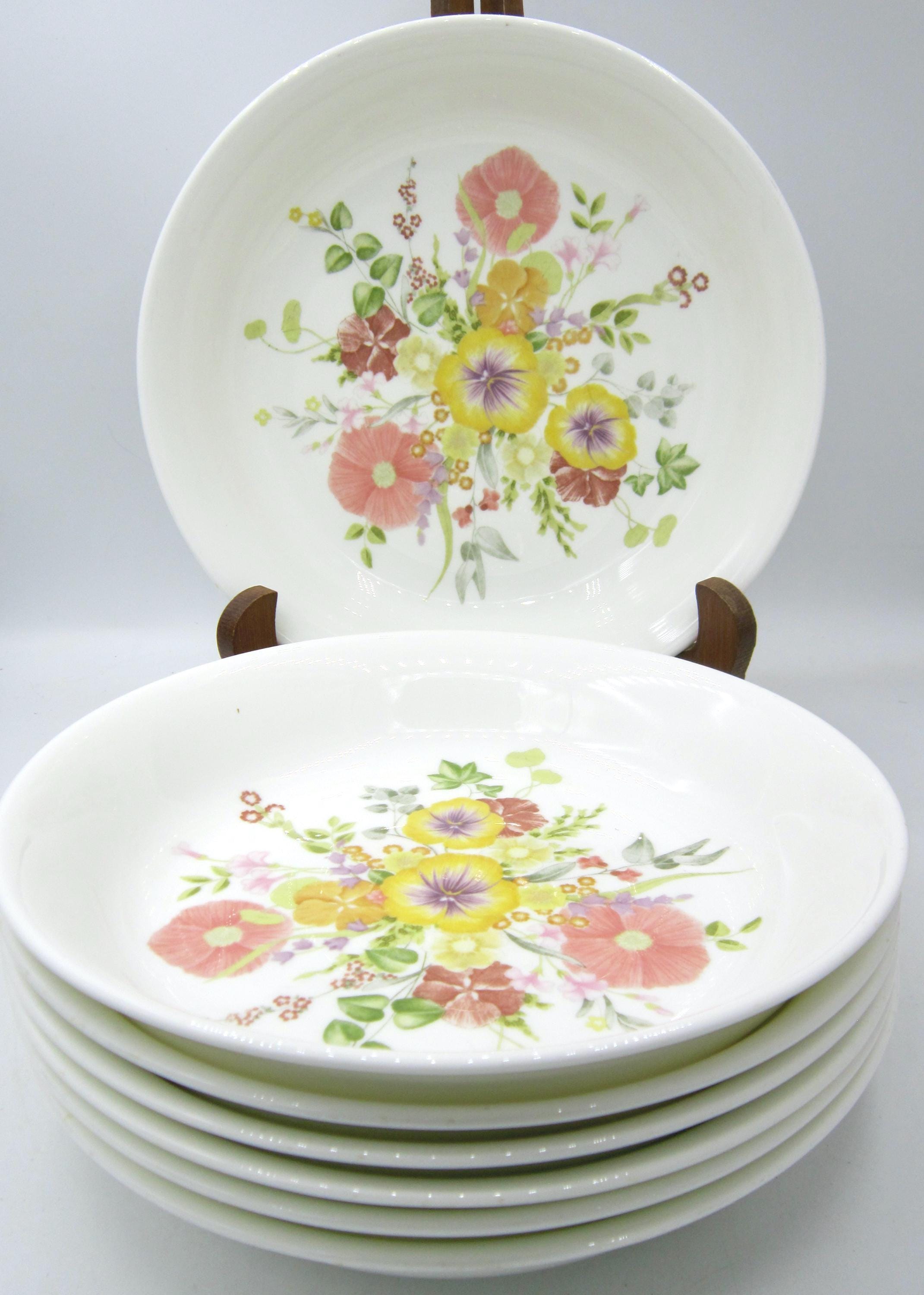 Wedgwood Summer Bouquet Bone China Coupe Soup Bowls (8 In.) - England ...