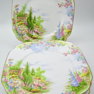 Royal Albert Crown China Square Plates - Etsy