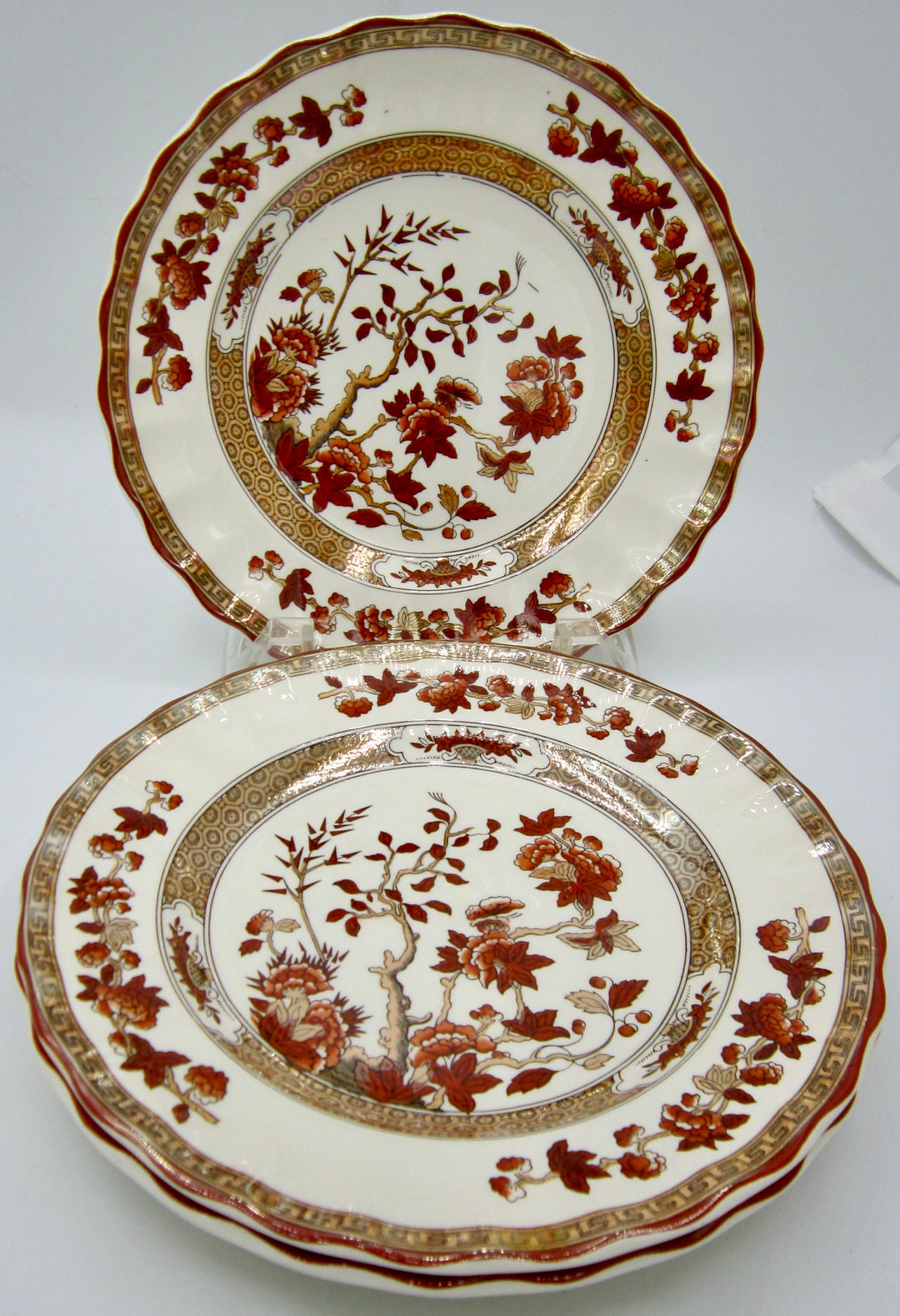 Spode Indian Tree Rust Bread and Butter Plates 3 New Mark - Etsy