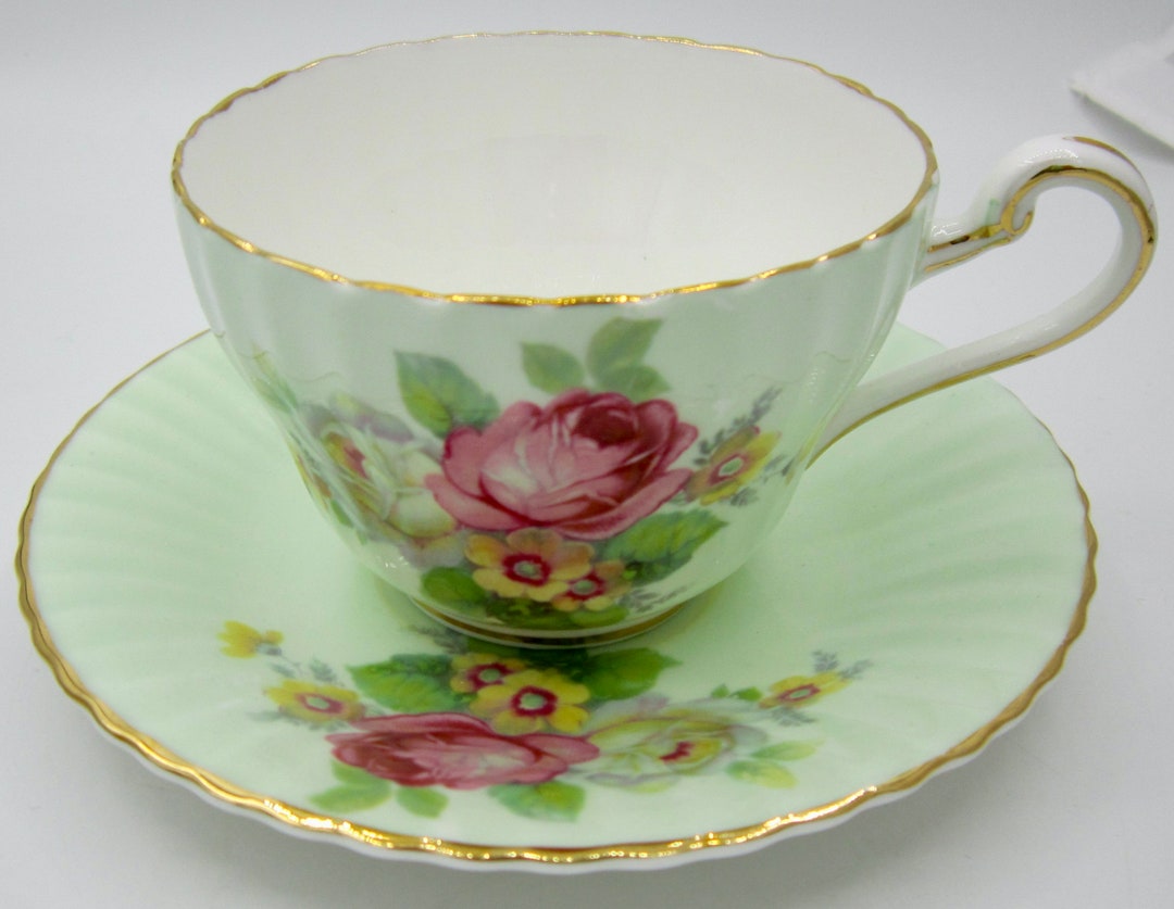 Paragon Bone China Tea Cup and Saucer (A2262) Pale Green - England - Etsy