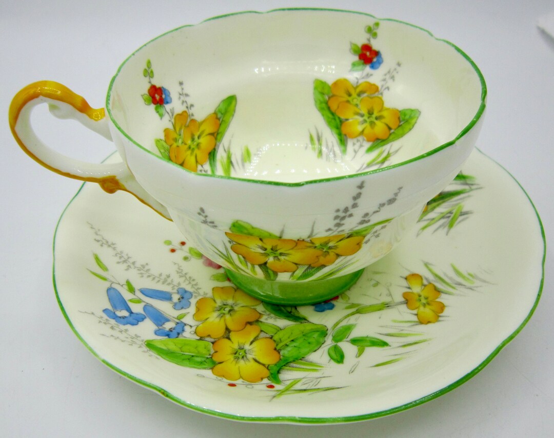 Royal Paragon Primrose Bone China Tea Cup and Saucer (G322) Yellow ...