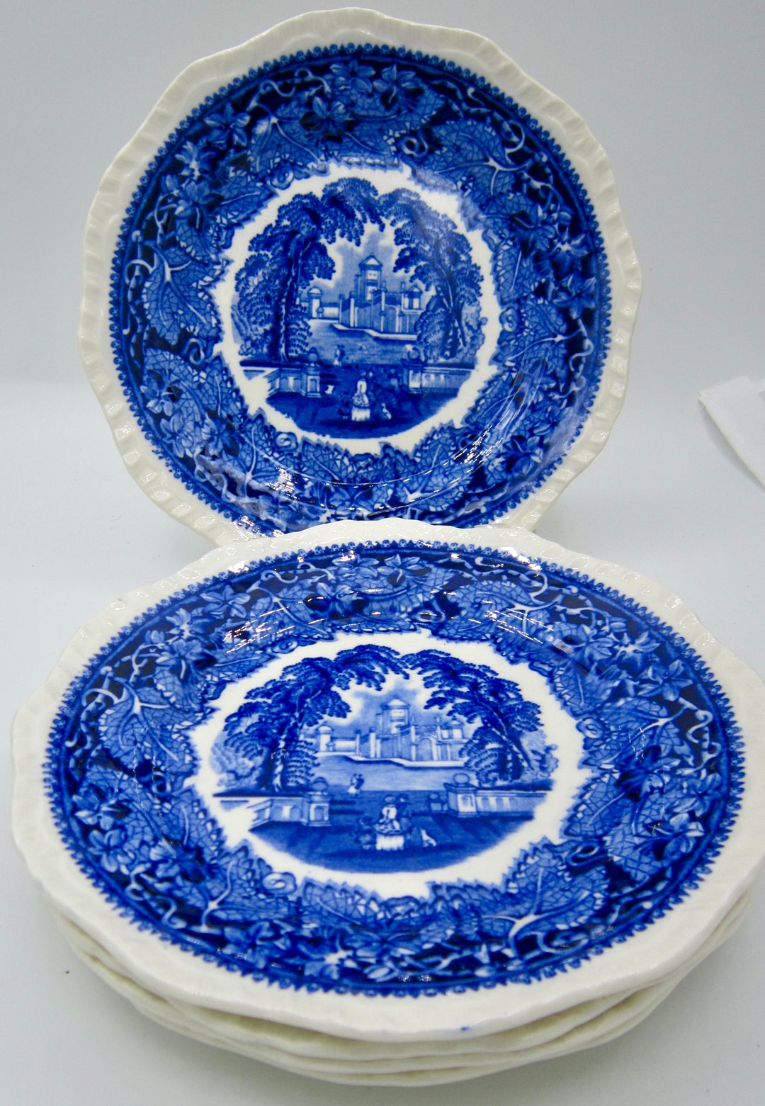 Mason's Vista Blue Ironstone Bread and Butter Plates 5 England - Etsy