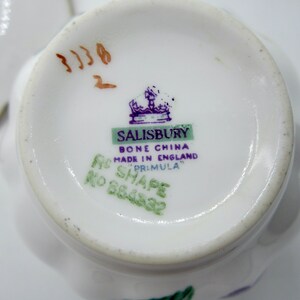 Salisbury Primula Bone China Tea Cup and Saucer (3338) - Purple and ...