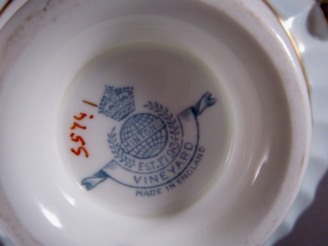 Minton Vineyard Blue S574 Bone China Handled Cream Soup | Etsy