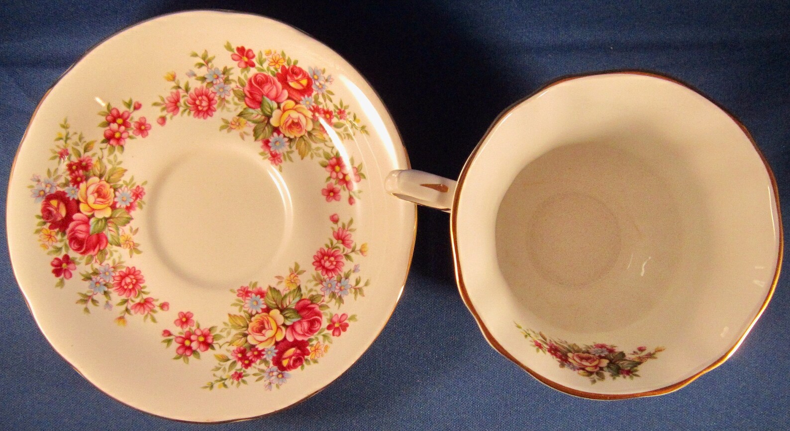 Paragon Flower Festival G Bone China Teacup and Saucer - Pink and ...