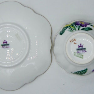 Salisbury Primula Bone China Tea Cup and Saucer (3338) - Purple and ...