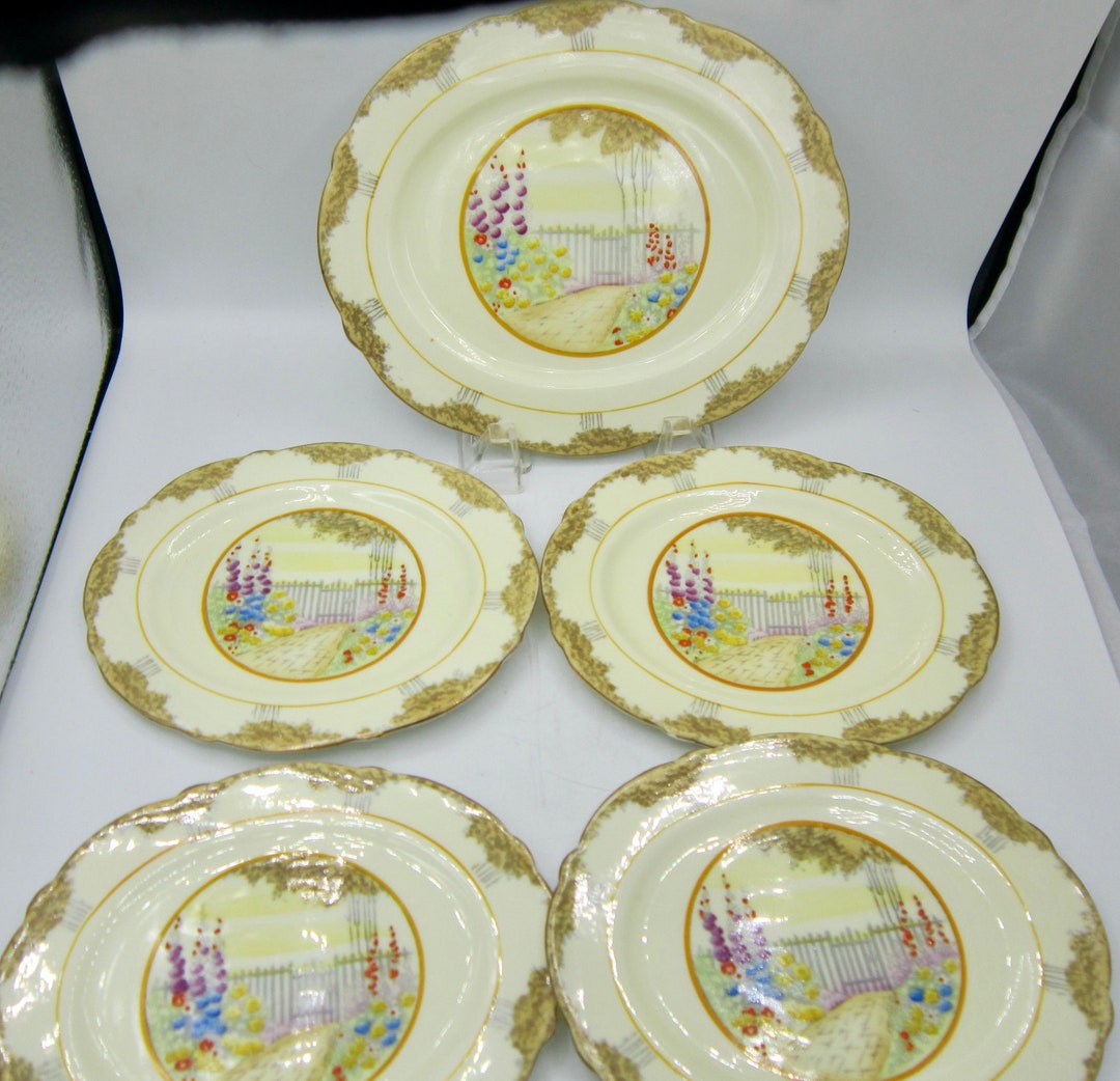 Royal Paragon Garden Gate Oval China Salad Plate and 4 Oval Bread and ...