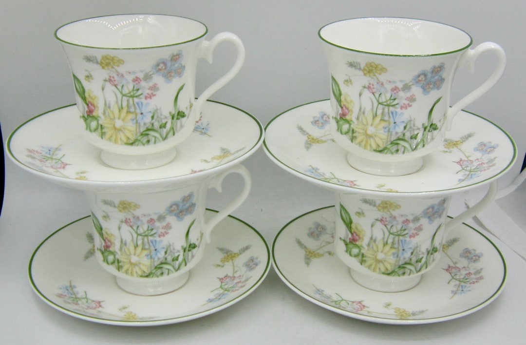 Royal Albert Spring Dawn Bone China Tea Cup and Saucer Sets (4) - New ...