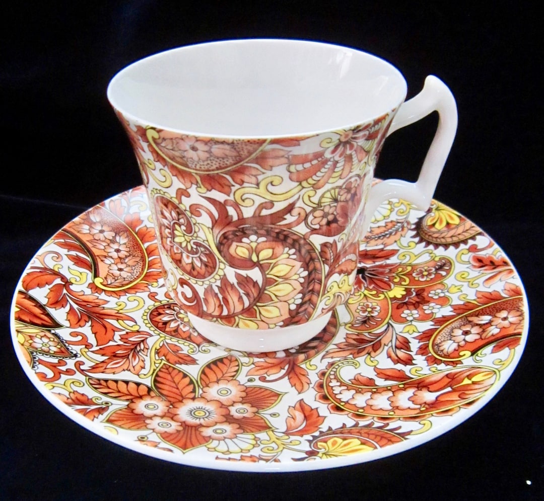 Royal Chelsea Bone China Paisley Tea Cup and Saucer - England - - Etsy