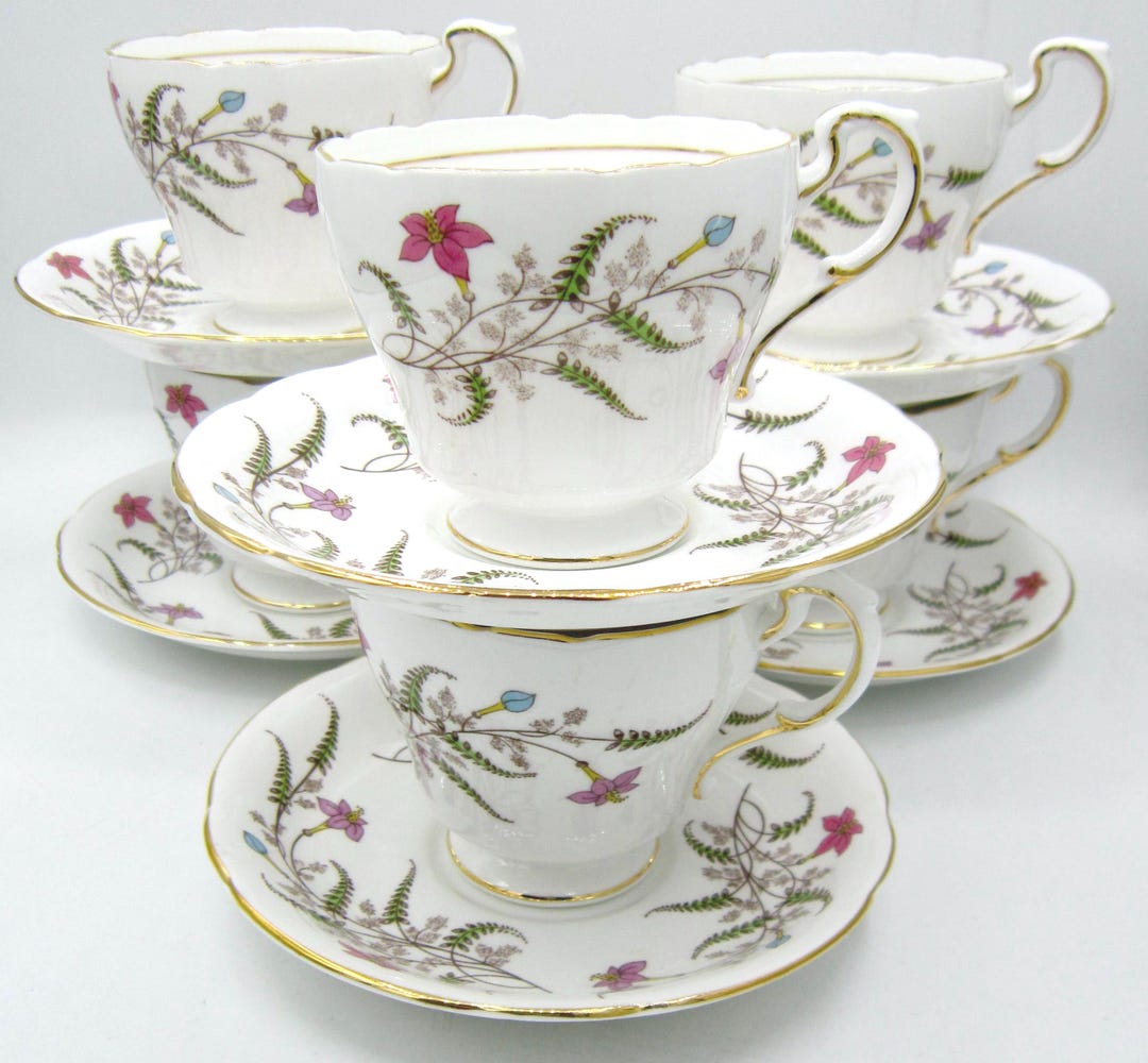 Paragon Fancy Free Bone China Tea Cup and Saucer Sets (6) - England - Etsy