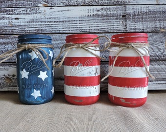 American flag jar | Etsy