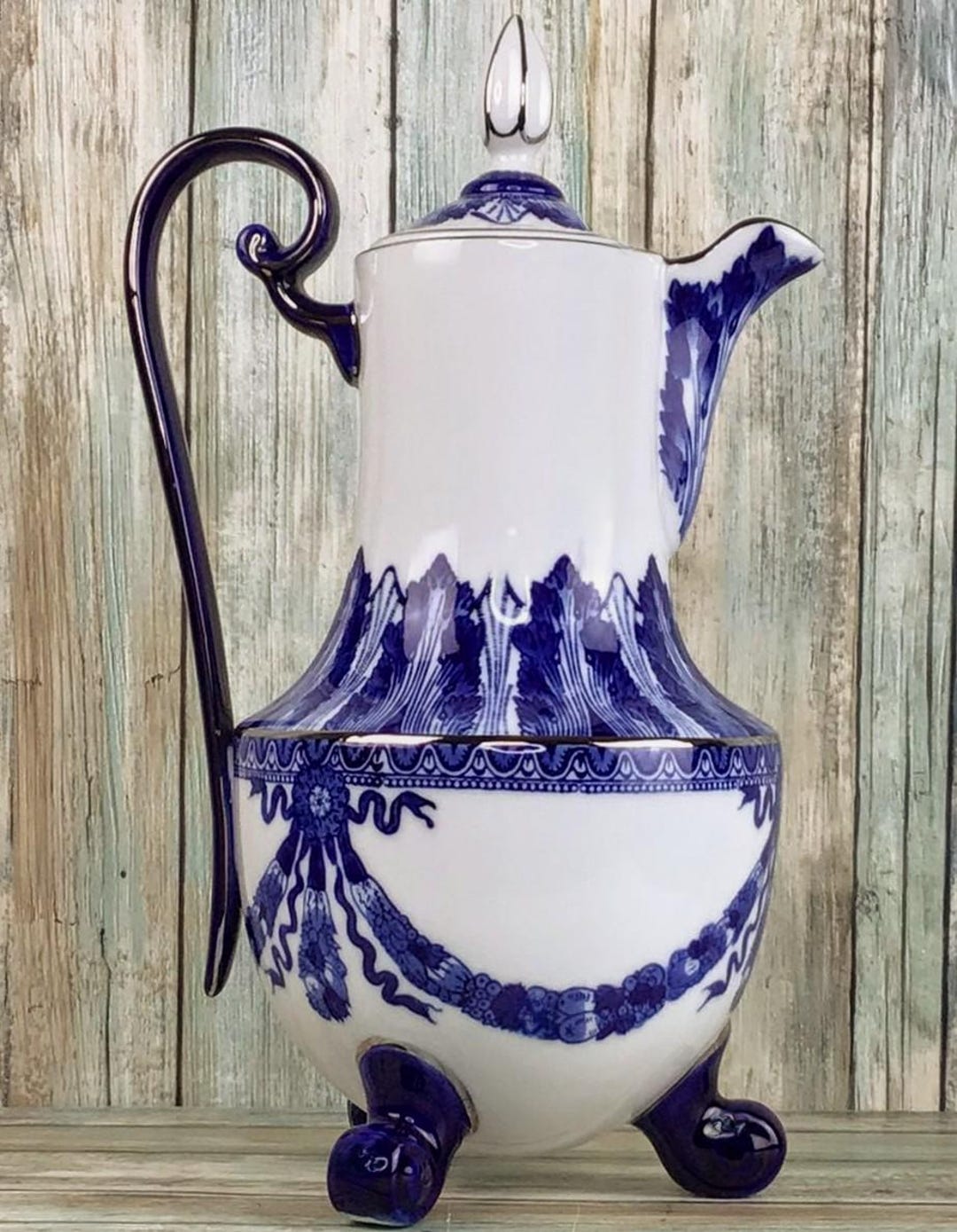 Bombay Company Coffee Pot Asian Garden Pattern Blue & White, 1998 ...