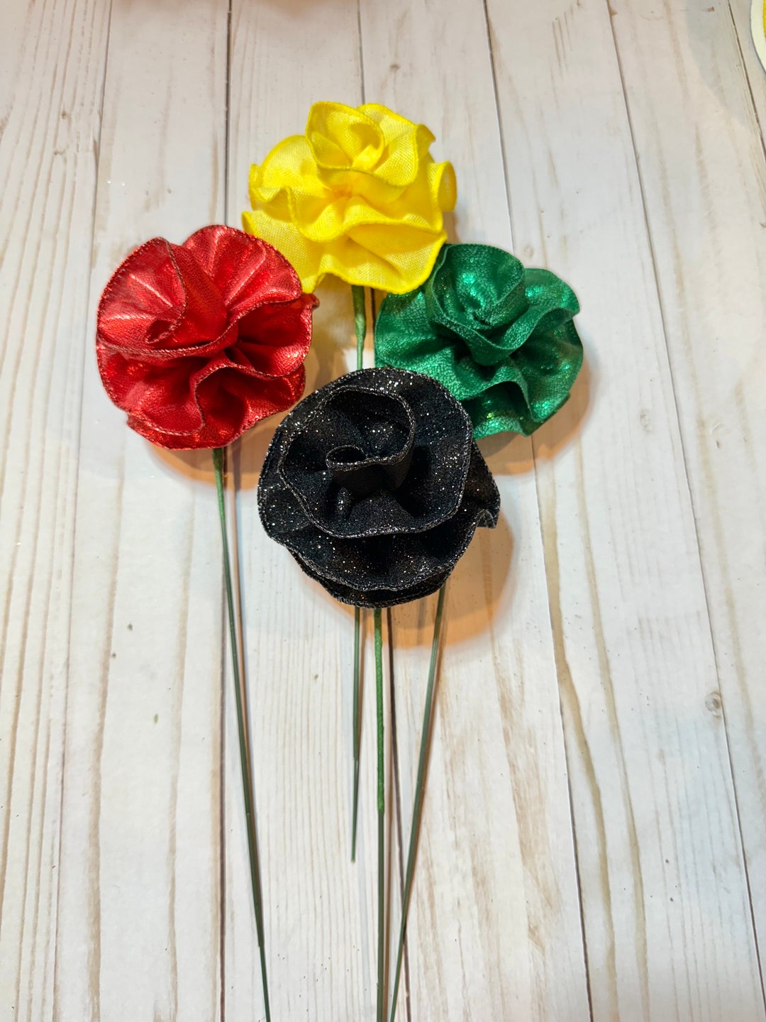 Red Yellow Green Black Flower Bouquet, Black History Flower Arrangement ...
