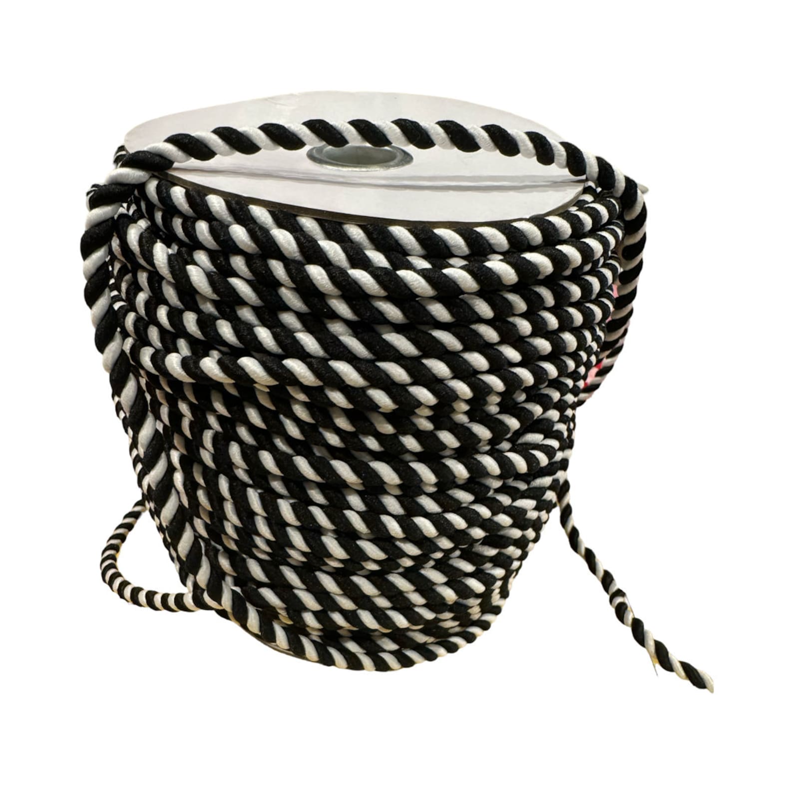 5mm Black and White Satin Cording, Twisted Rope, Decorative Cording ...