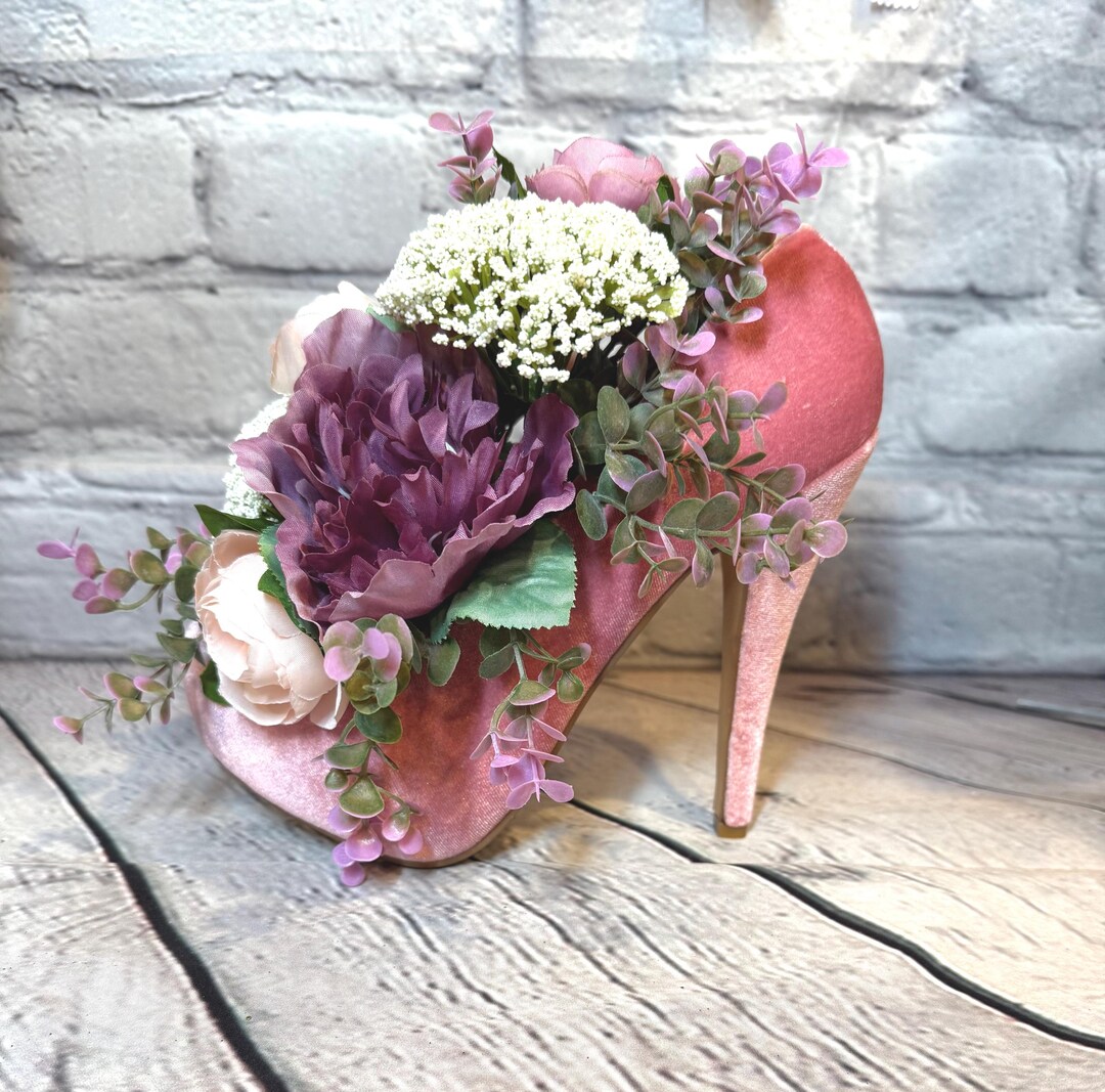 High Heel Centerpiece, Shoe Centerpiece, Floral Arrangement, Mothers ...