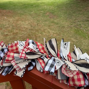 Farmhouse Rag Garland, Farmers Market Garland, Country Decor for Mantle ...