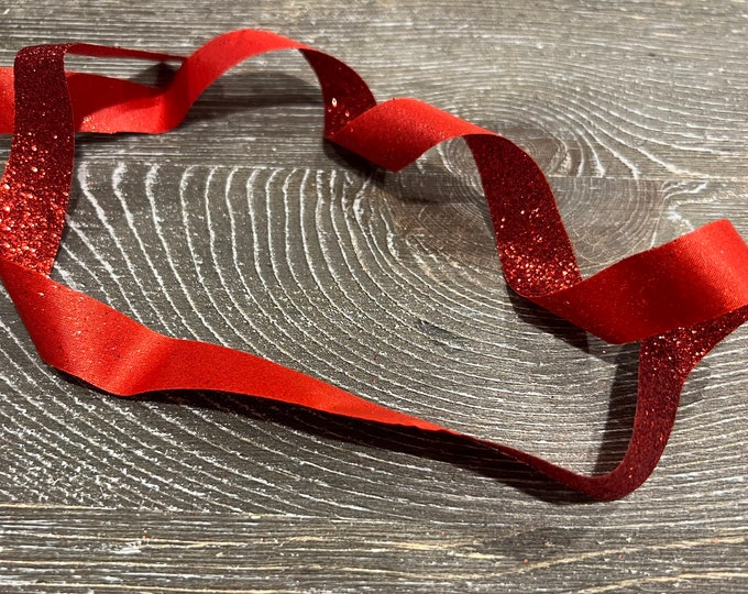 5/8 Inch Glitter Ribbon, Ribbon for Crafting, 5 Yard Roll Non Wired ...