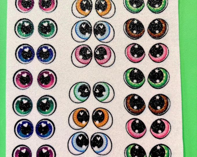 Stiff Glitter Felt Eyes Sheets, Eyeball Felt Sheets, Glitter Cartoon ...