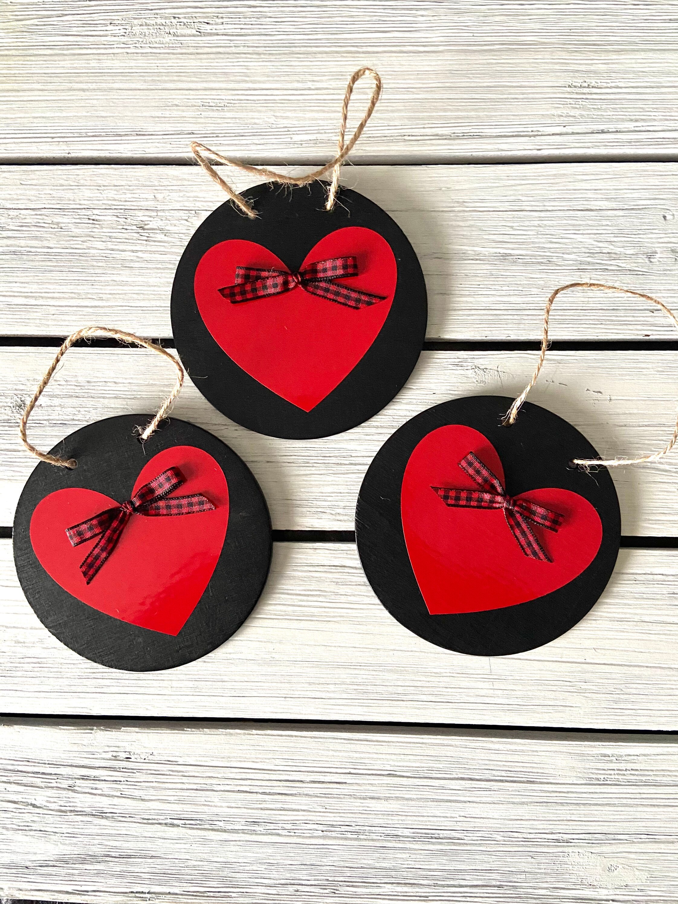 Farmhouse Valentines ornaments heart chalkboard ornaments | Etsy