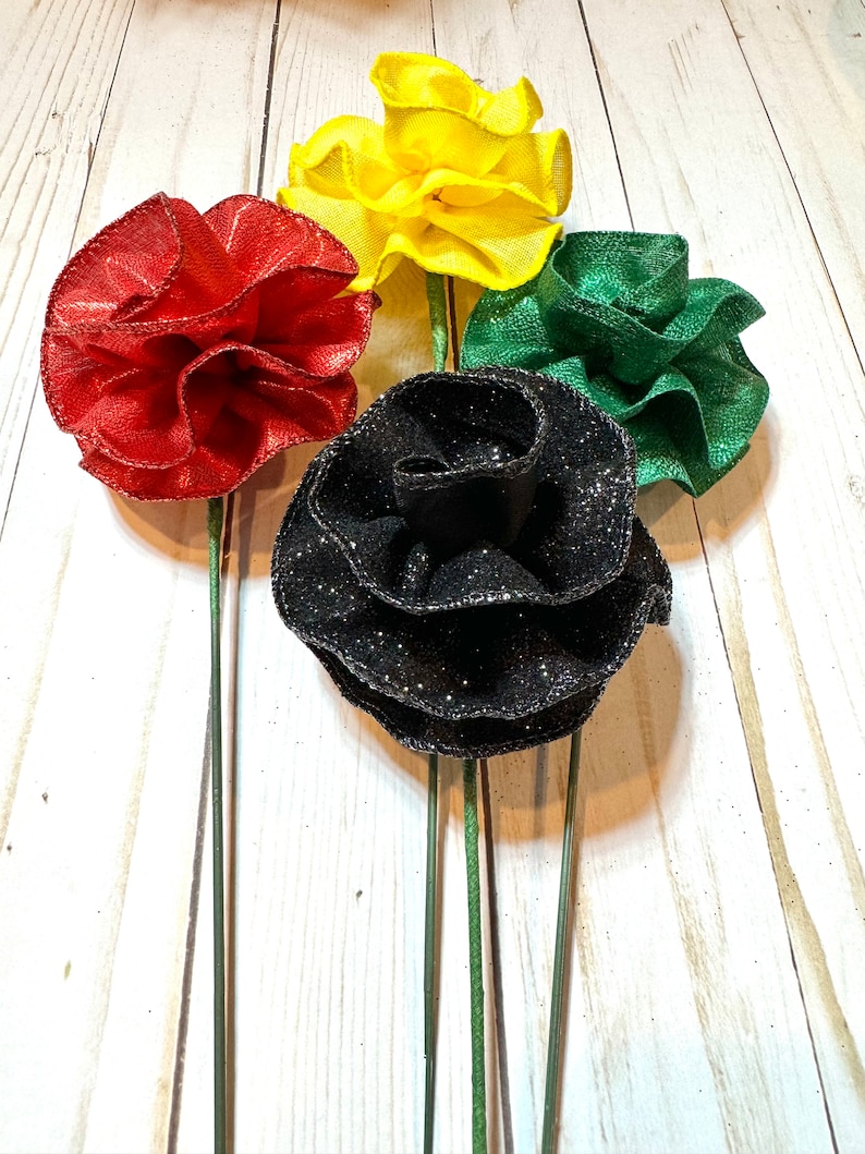 Red Yellow Green Black Flower Bouquet, Black History Flower Arrangement ...