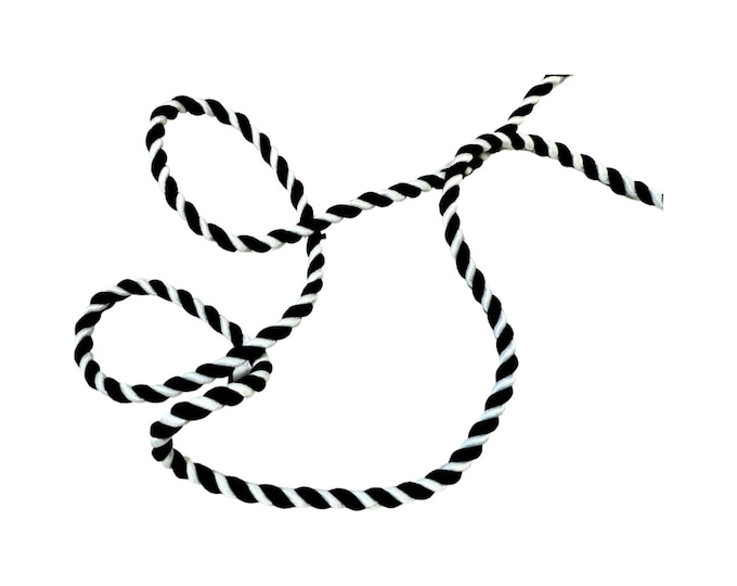 5mm Black and White Satin Cording, Twisted Rope, Decorative Cording ...