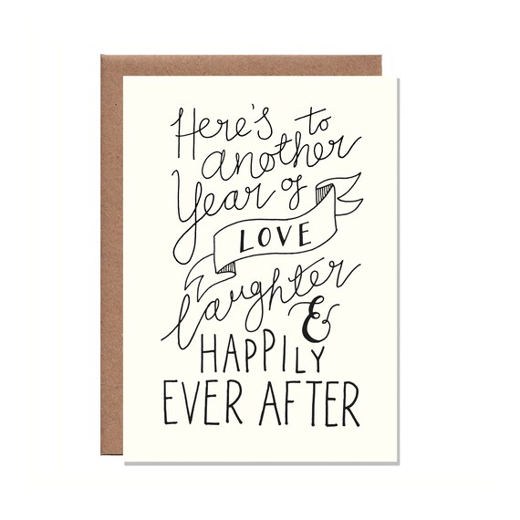 Anniversary Card Here's to Another Year of Love | Etsy