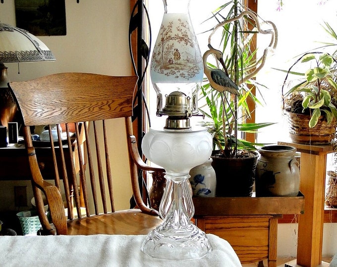 Antique FINDLAY Feathered Arch Font-triple Stem Pattern Oil Lamp ...