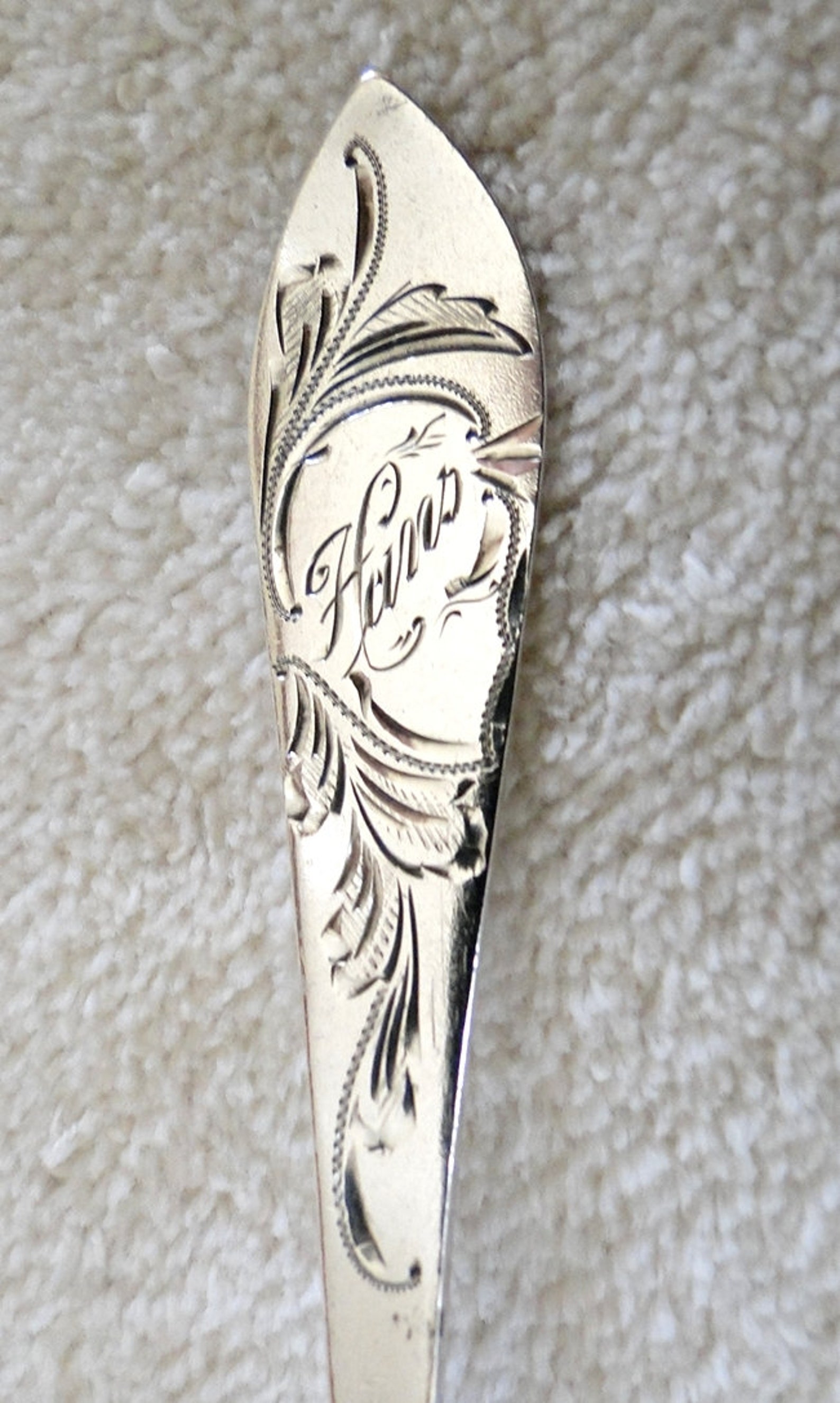Norwegian 830S Silver Bright Cut Pattern Teaspoon-vintage 1913-11.2 ...