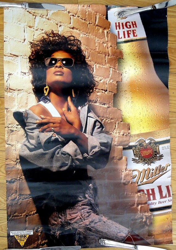 Miller Beer Poster With Sexy Black Woman For Man Cave Rec Etsy