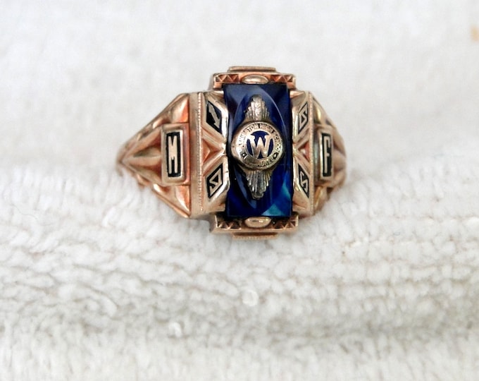 Vintage 1965 10K Gold High School Class Ring-washington Hs-milwaukee ...