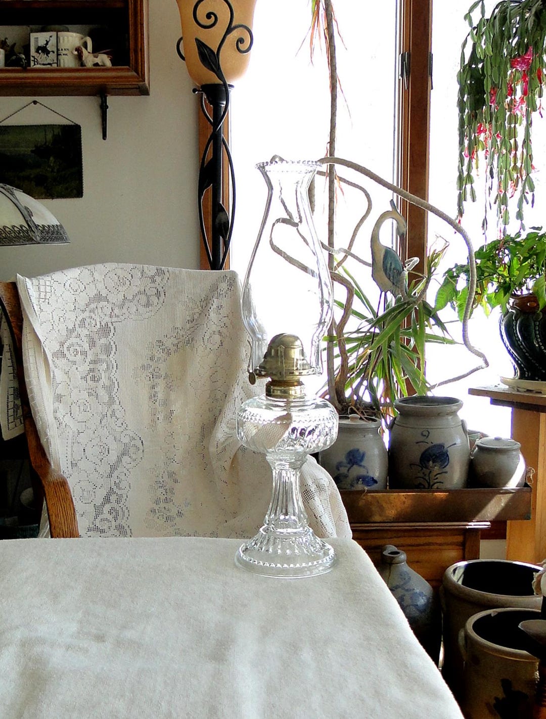 Antique DOGTOOTH Pattern Oil Lamp-vintage 1880-1900-number 2 Burner ...