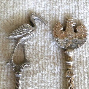2 Antique Souvenir 800 Coin Silver Coffee Spoons-1st is German Made by ...