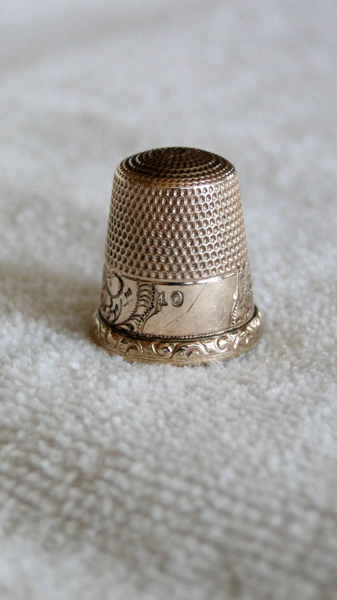 Antique Thomas Brogan Fancy Thimble-10k Gold Filled Over Sterling ...