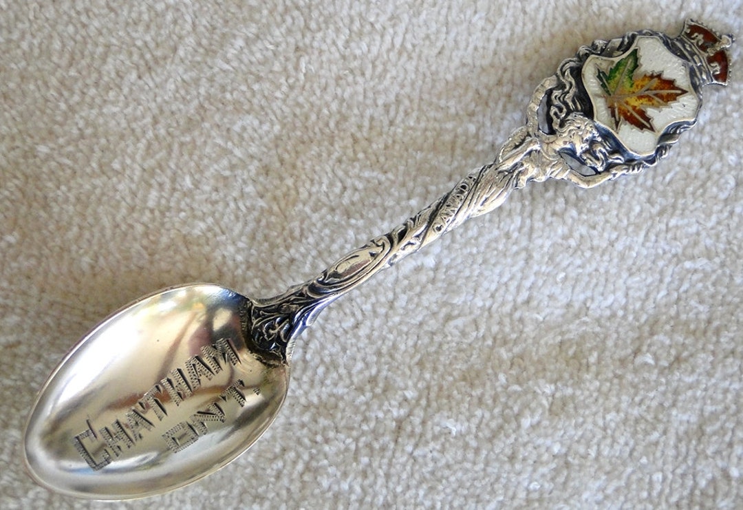 Sterling Silver and Enamel Chatham Ontario Canada Souvenir Demitasse or ...