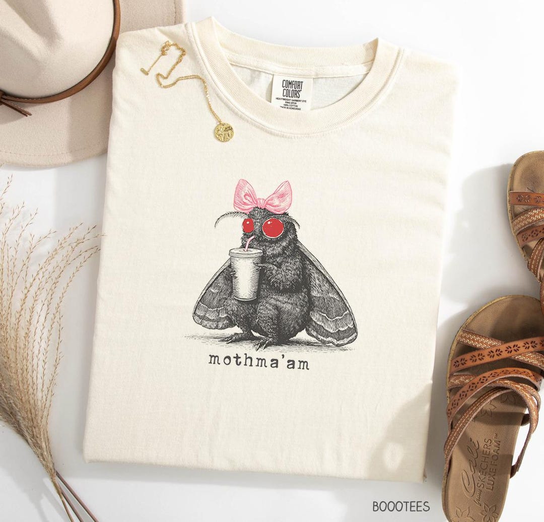 Mothma'am Funny Mothman Comfort Colors Shirt Tee Cryptid Cryptids Moth ...