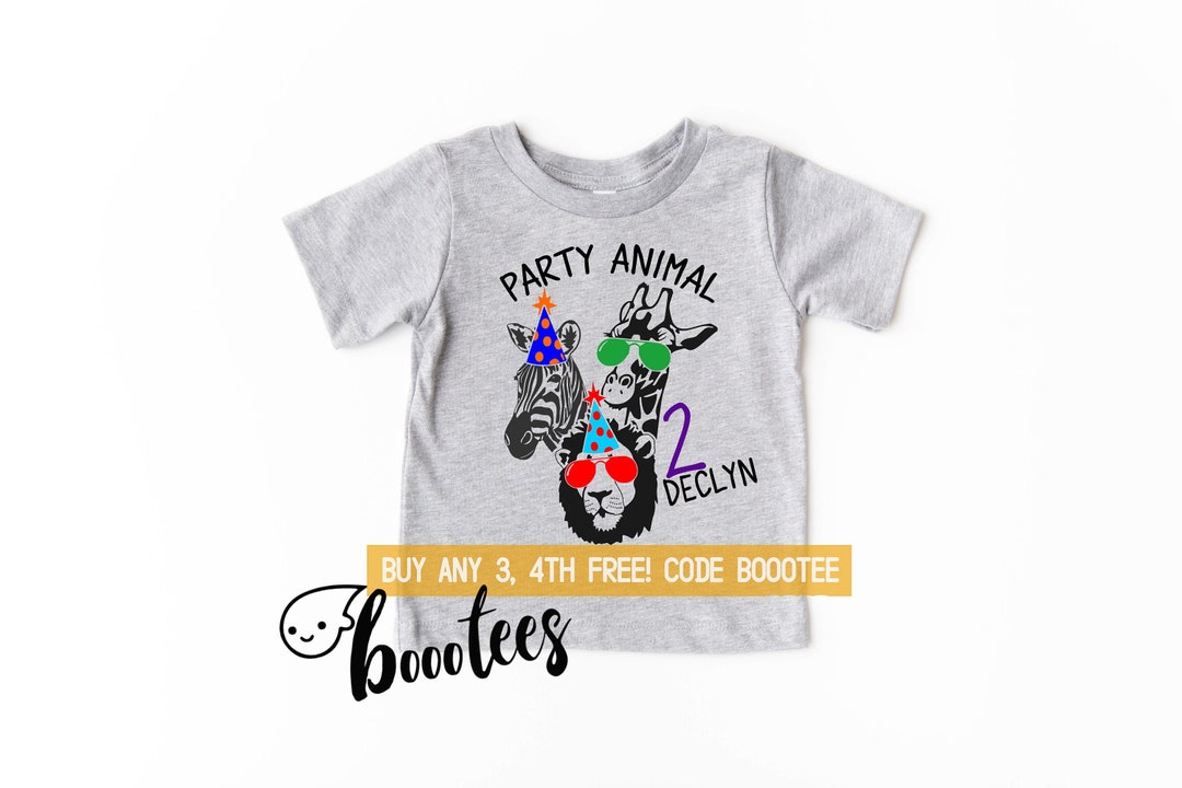 2nd Birthday Shirt Party Animal Tee Adults Matching Kids Toddler T ...