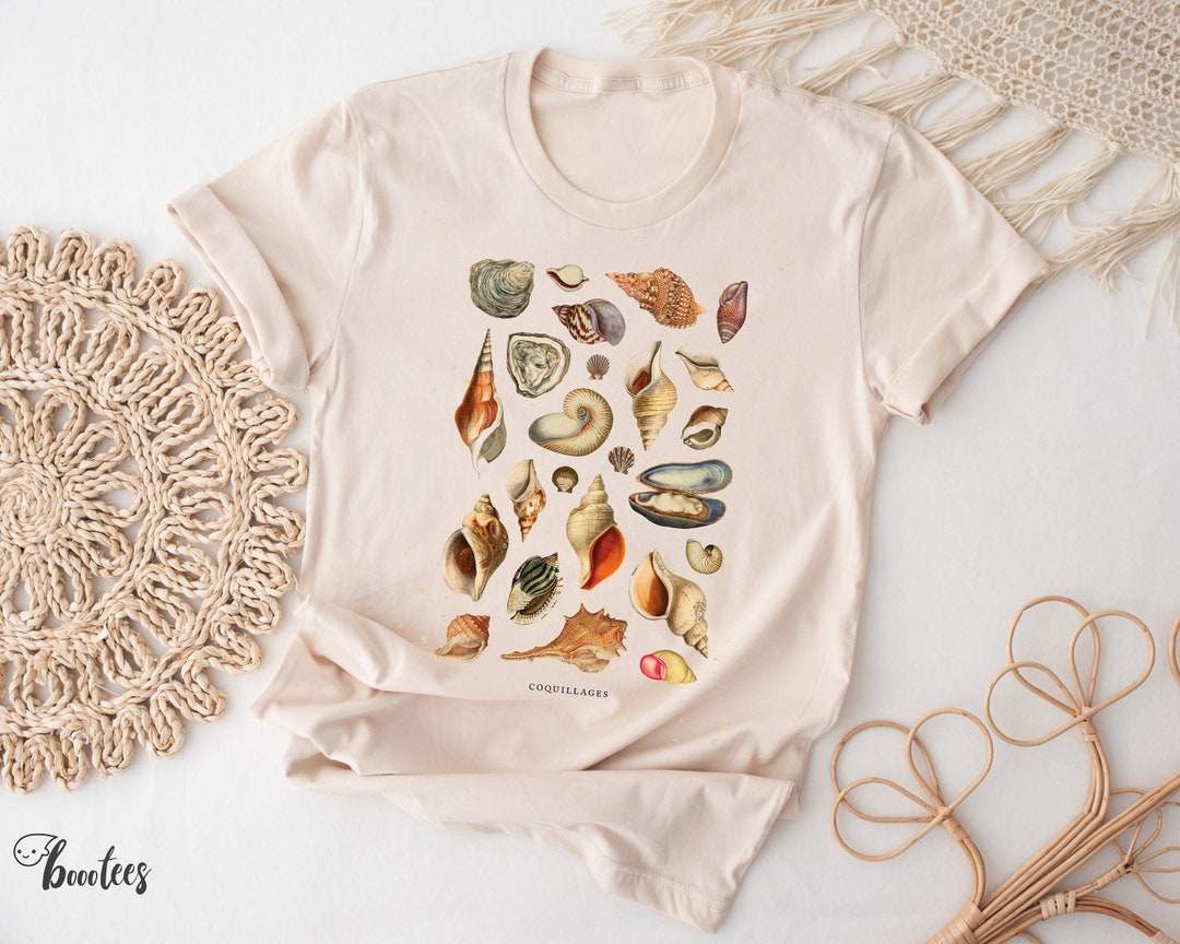 Vintage Seashell T-shirt, Sea Shell Lover Gift Shirt, Women Men Ladies ...
