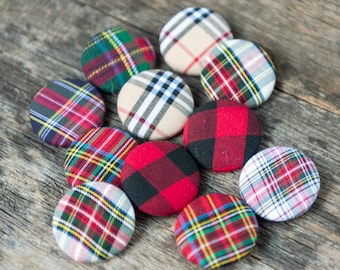 Plaid buttons | Etsy