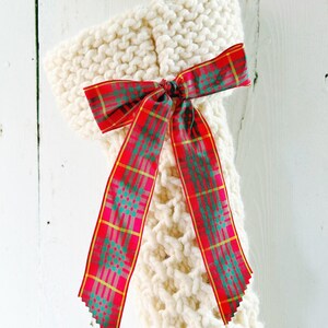 Personalized Aran Cable Knit Christmas Stocking: Handmade Wool Decor ...
