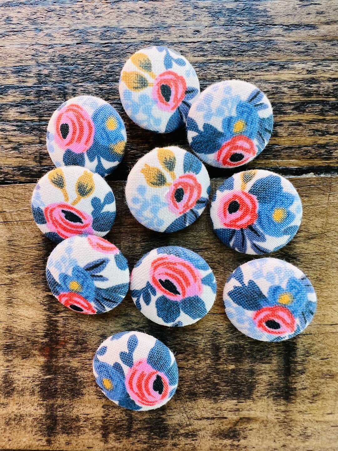 Pink Rose Flower Button Lots, Metal Shank Buttons, Boho Craft Buttons ...