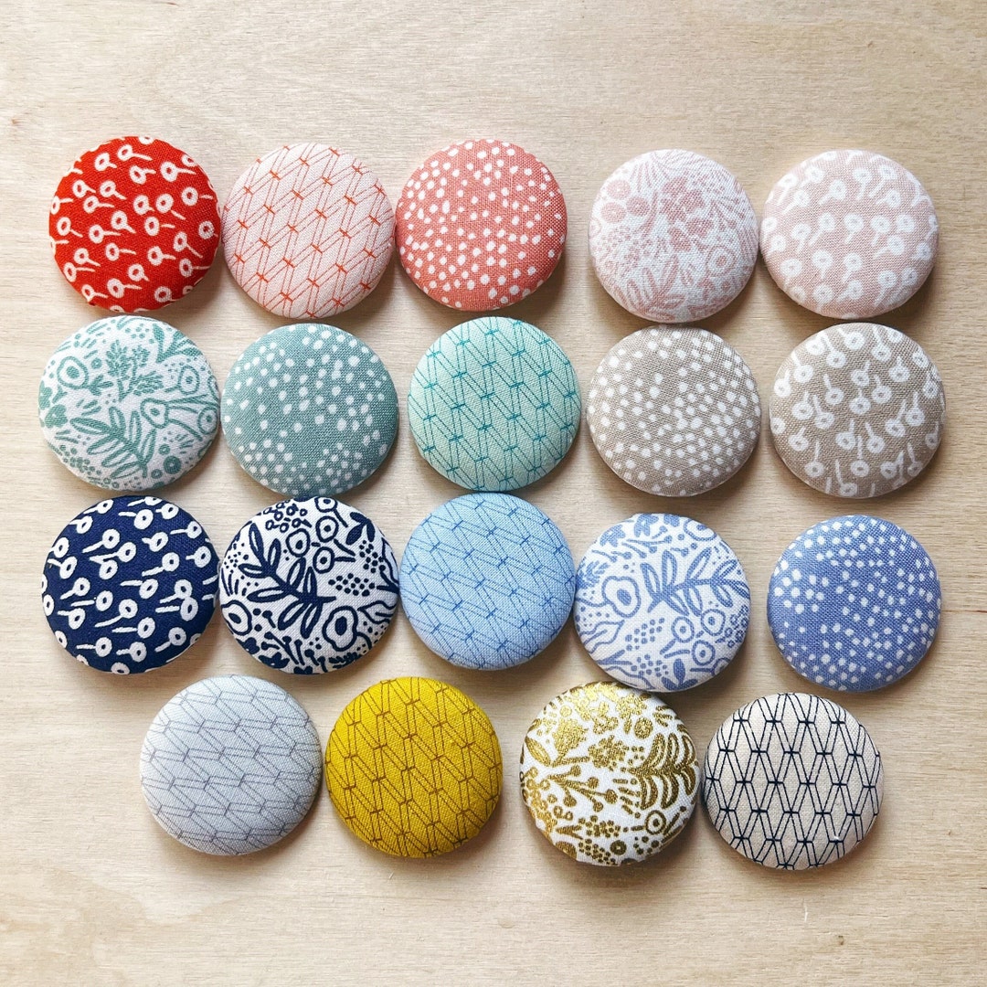 Oversized Bohemian Fabric Flower Buttons for DIY Crafts, Sewing, and ...