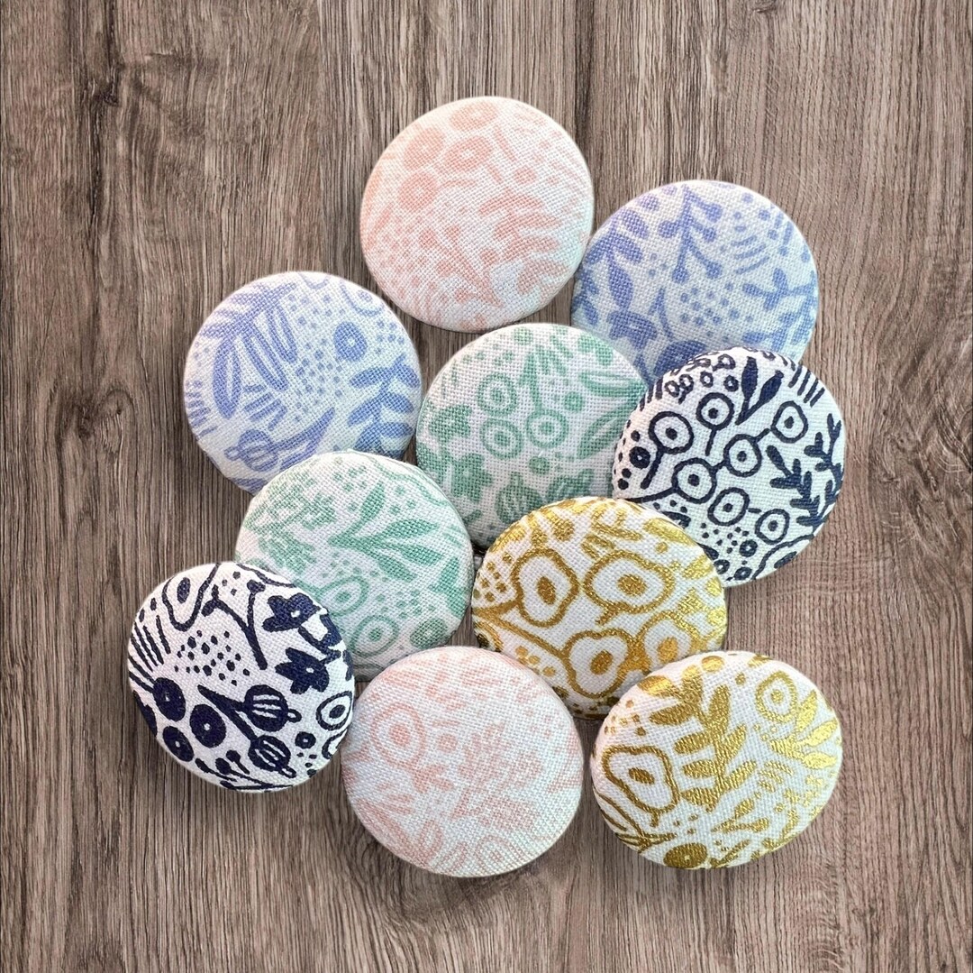 Colorful Boho Fabric-covered Metal Shank Buttons for Sewing, Crafts ...