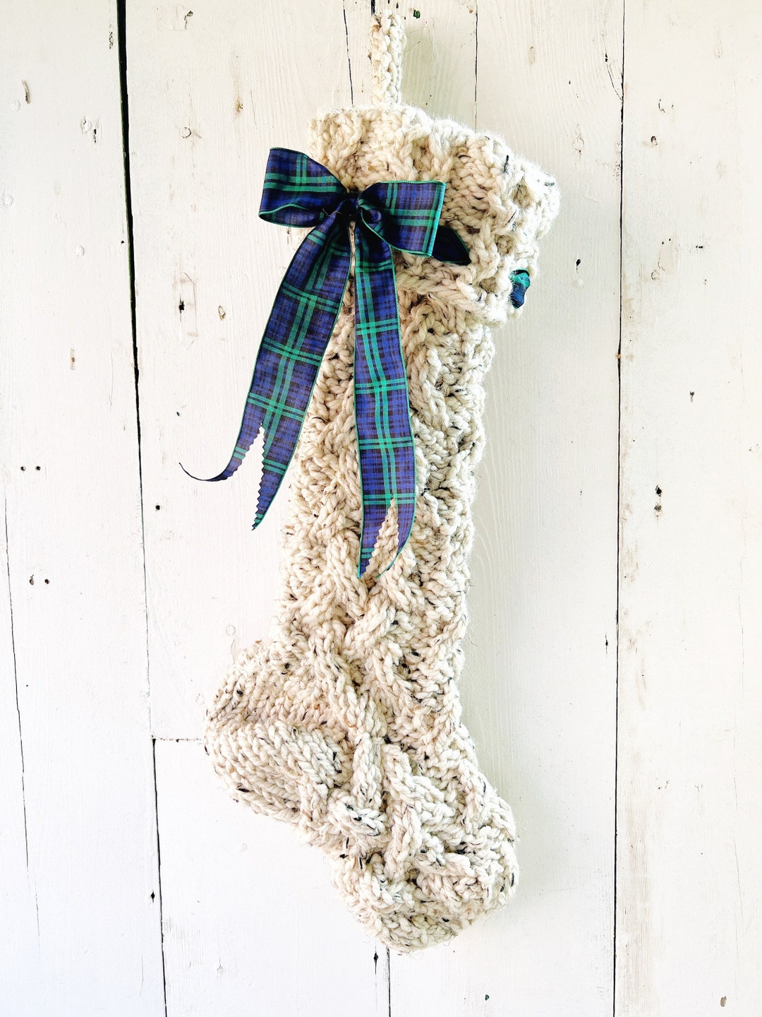 Cable Knit Personalized Stocking, Chunky Stockings, Traditional Knit ...