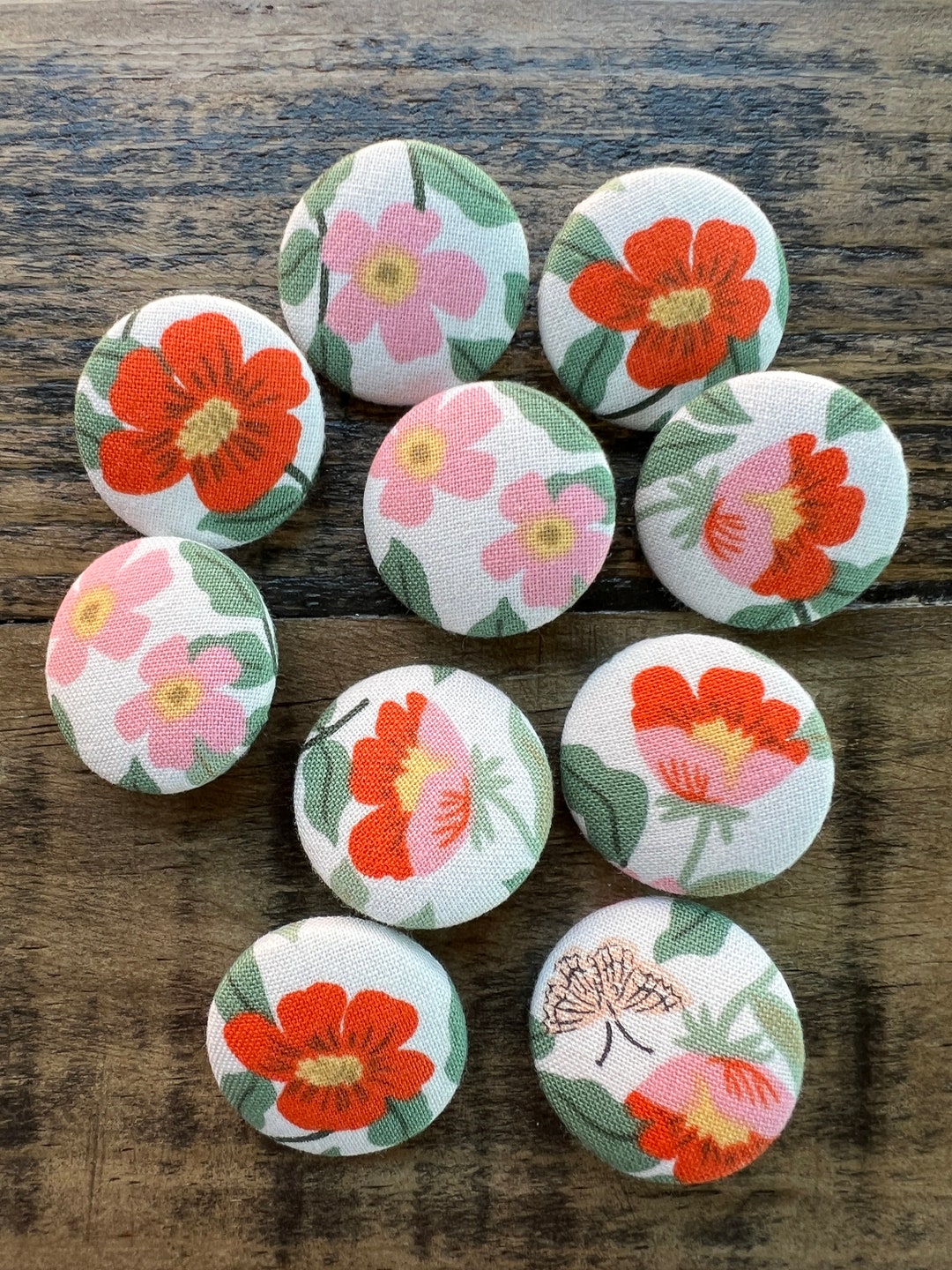 Flower Button Lots, Designer Buttons, Rifle Paper Co Camont Fabric ...