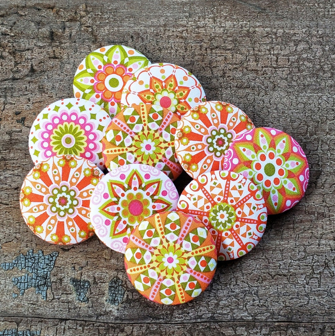 Flower Buttons Fabric Buttons Crafts Boho Buttons Sewing - Etsy Denmark